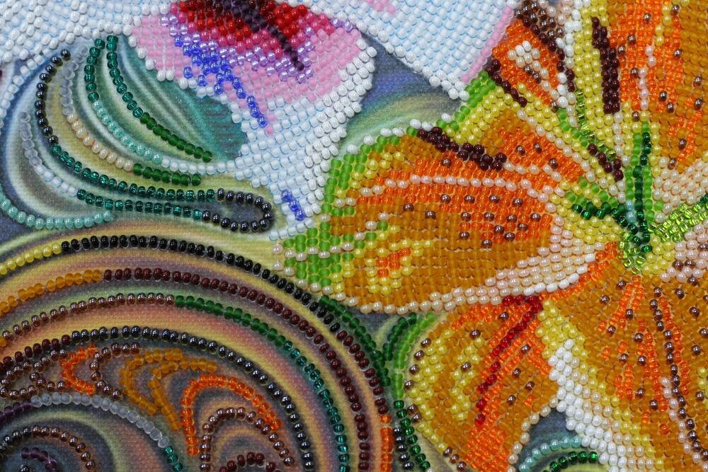 DIY Bead Embroidery Kit on Art Canvas three - Etsy