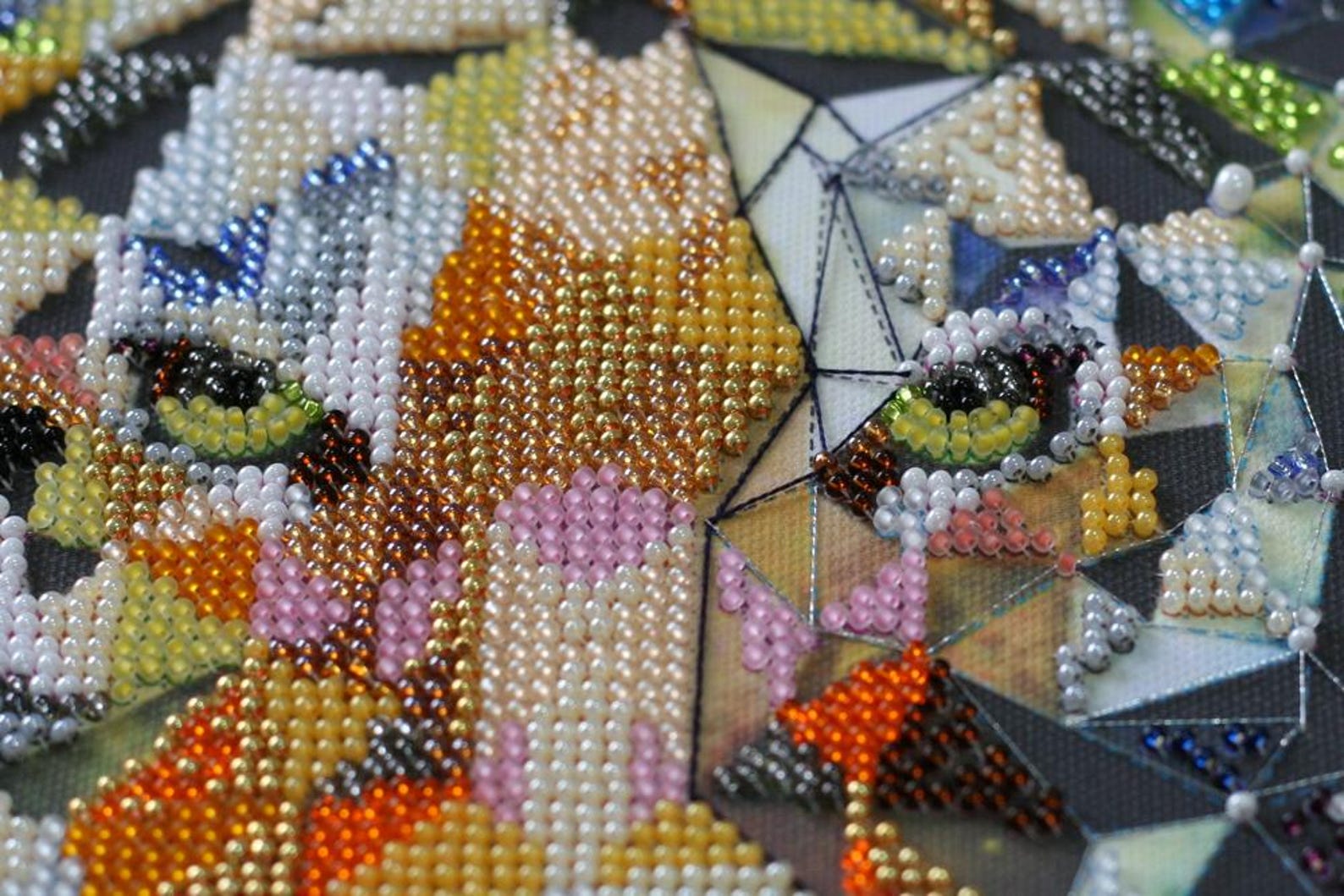 DIY Bead Embroidery Kit, Beadwork Craft Kit for Adults, Art Canvas Wall ...