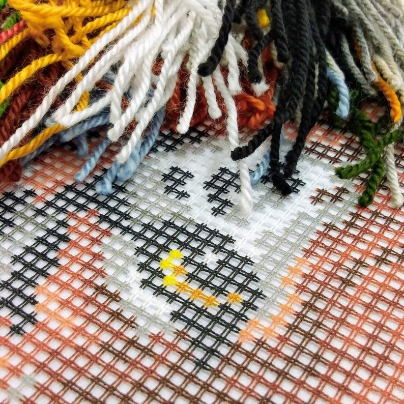 DIY Needlepoint Pillow Kit Tiger Tapestry cushion | Etsy