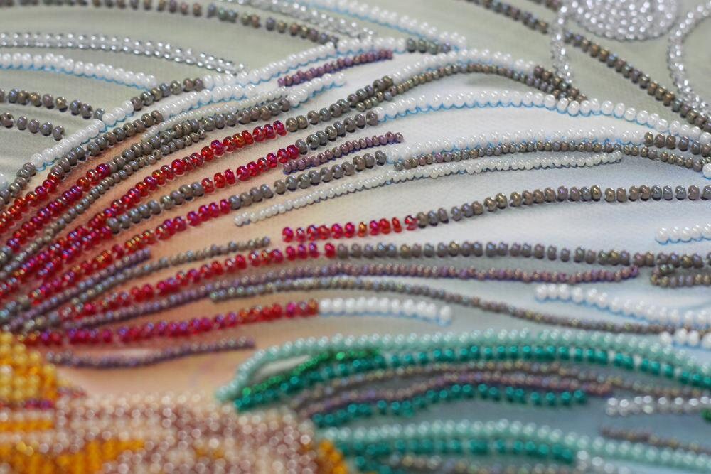 DIY Bead Embroidery Kit, Beadwork Craft Kit for Adults, Art Canvas Wall ...