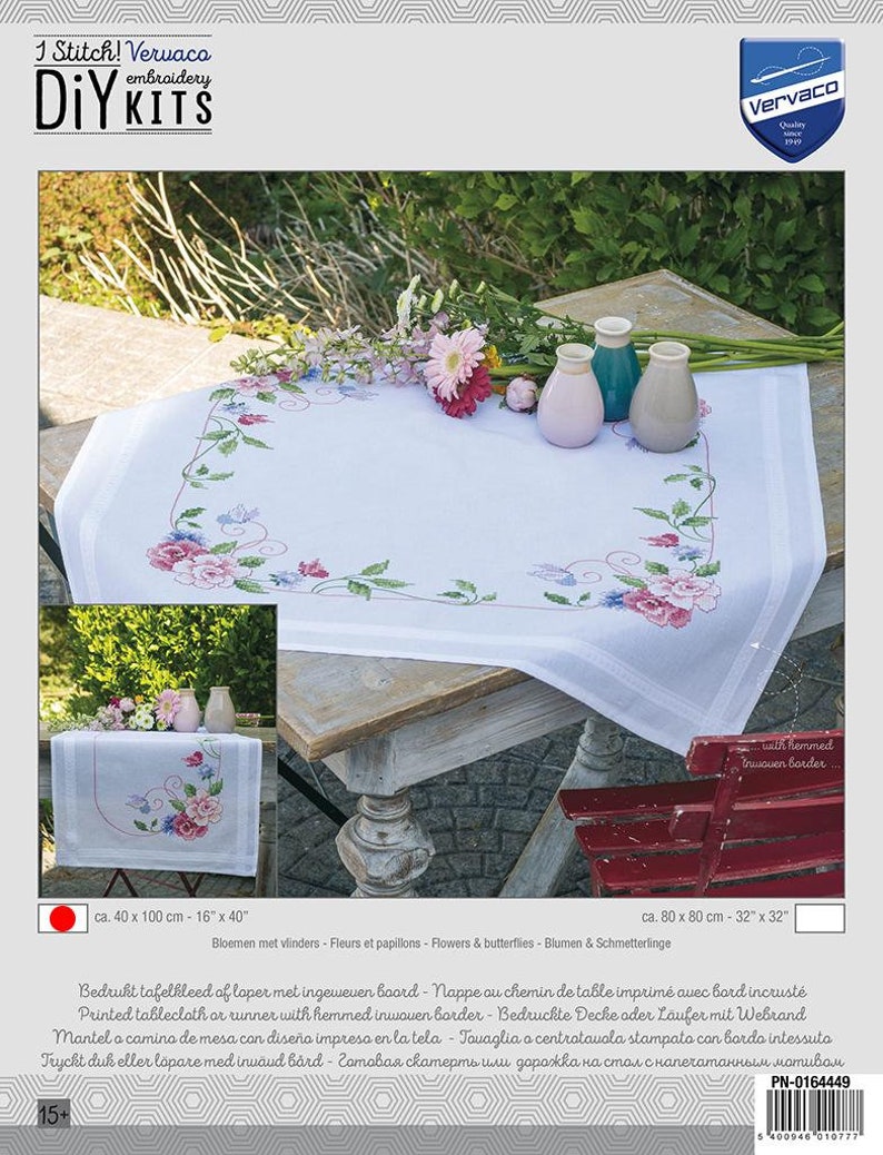 DIY Printed Table Runner Kit flowers and - Etsy