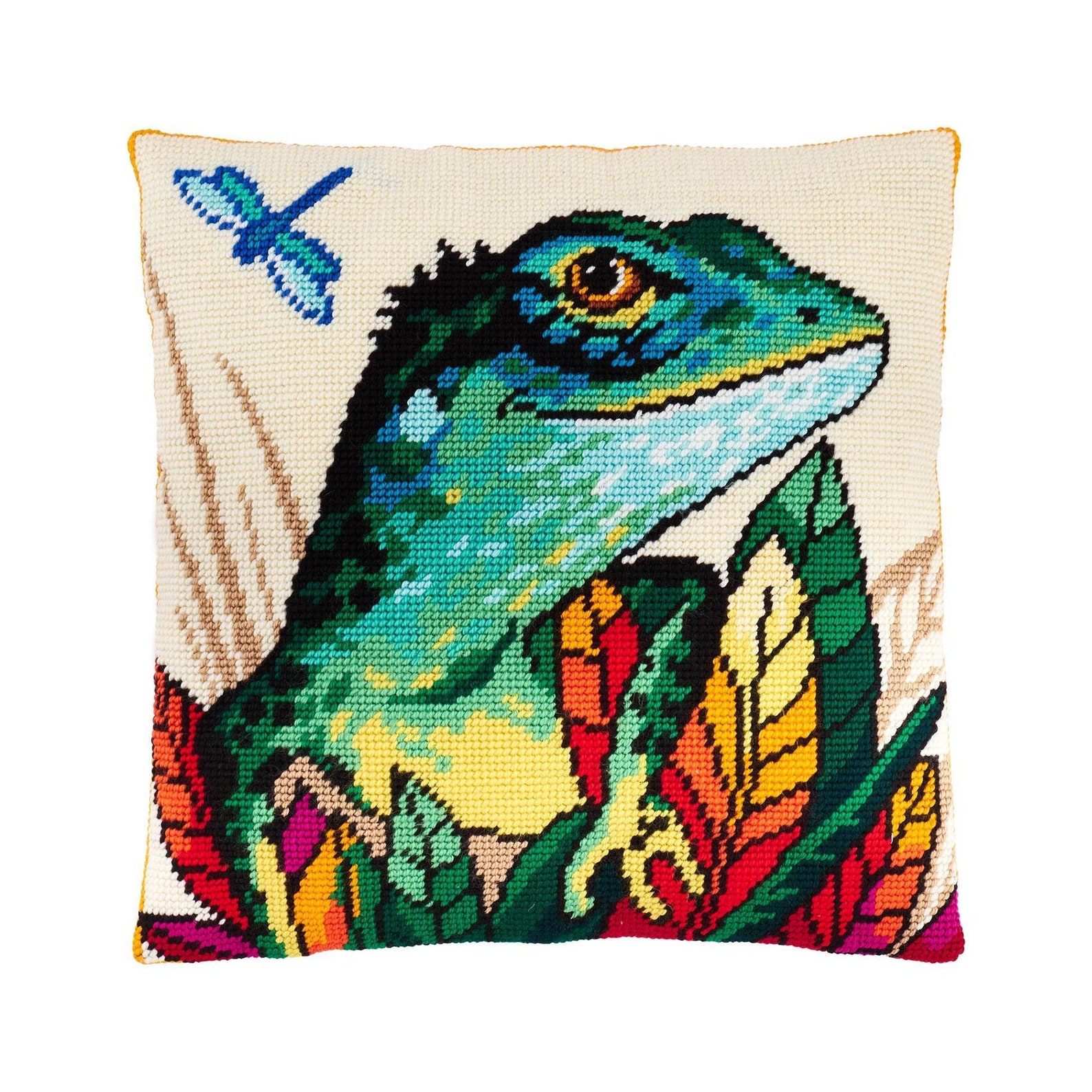 DIY Needlepoint Pillow Kit lizard Tapestry - Etsy