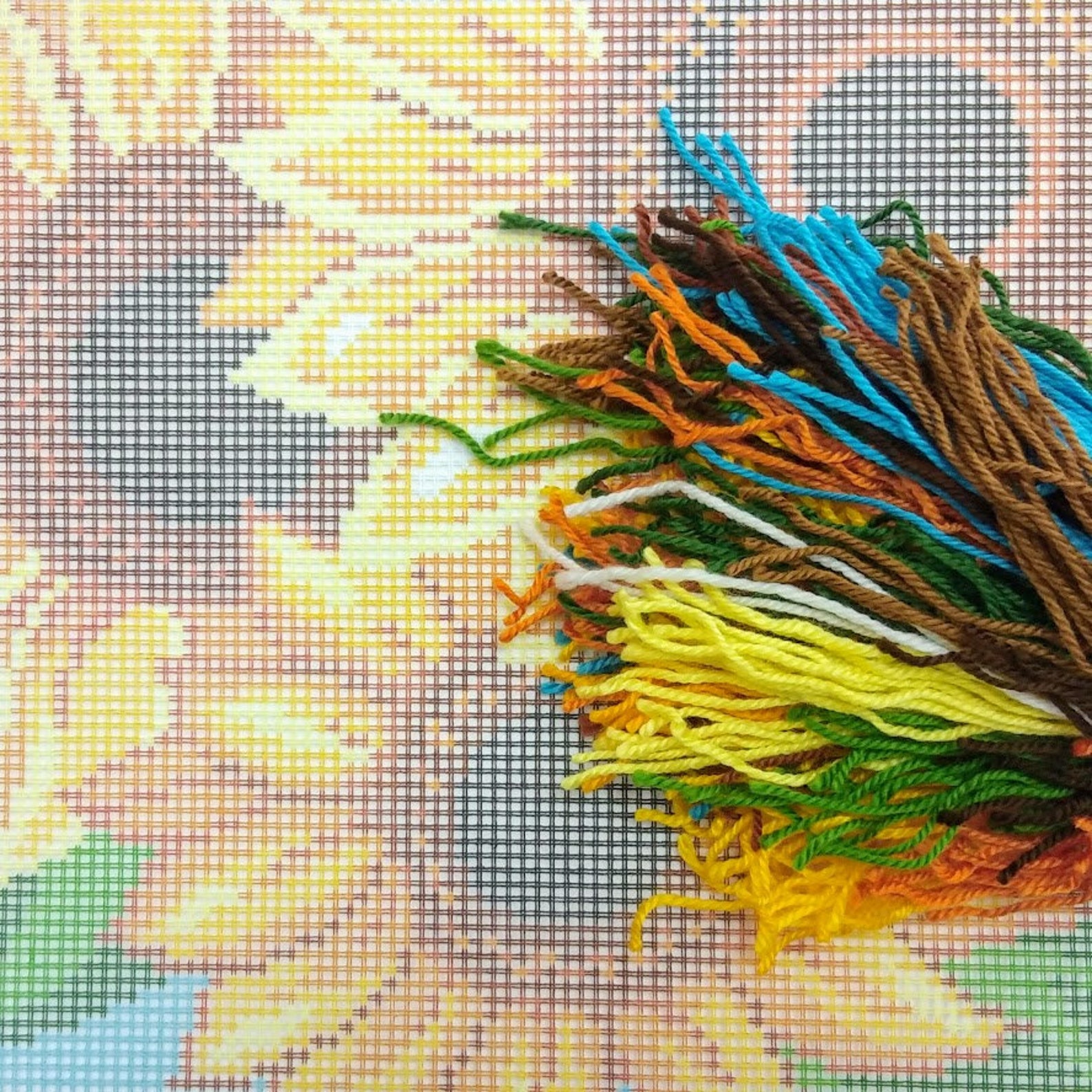 DIY Needlepoint Pillow Kit Sunflowers Tapestry | Etsy