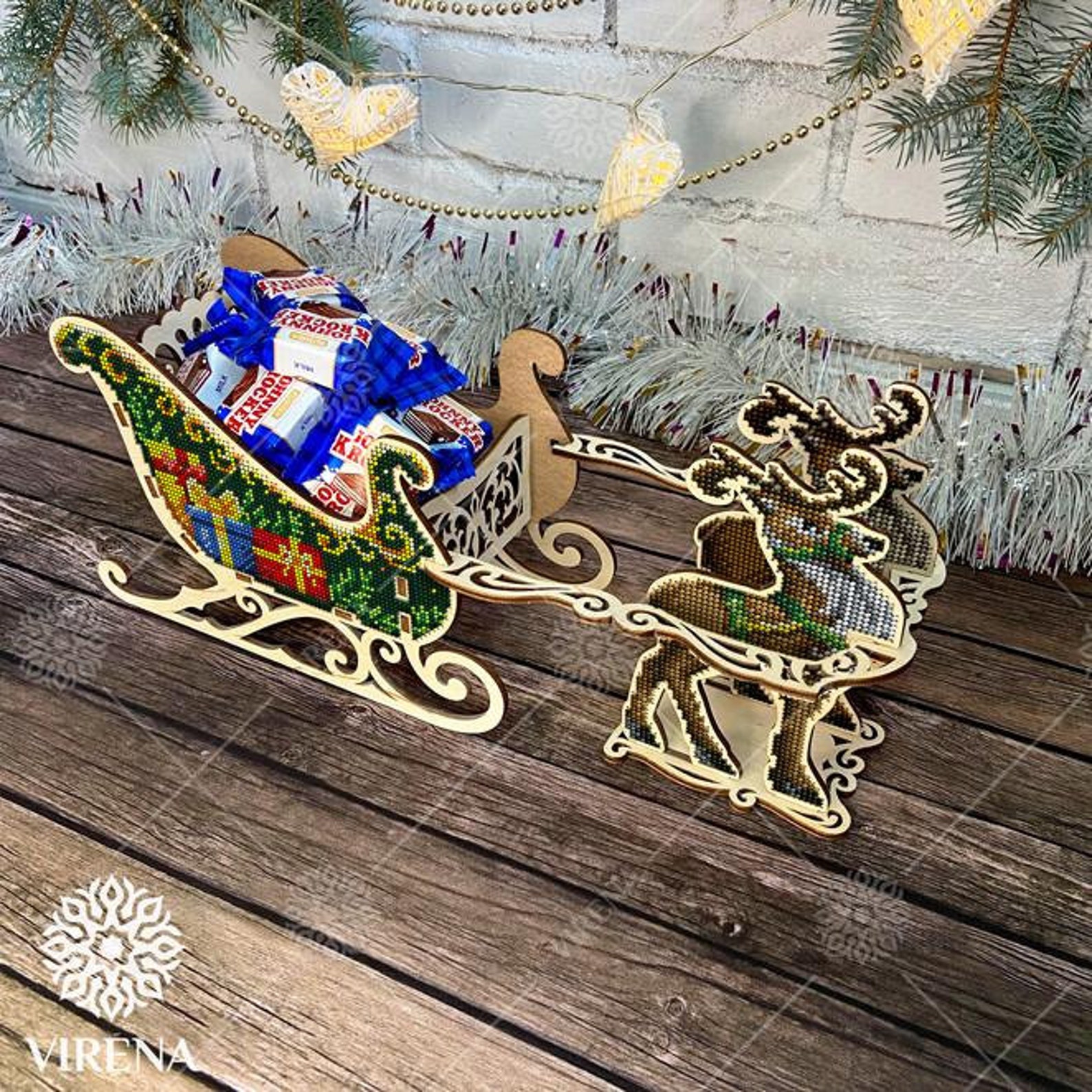 DIY Christmas Sleigh Kit christmas Reindeer on - Etsy