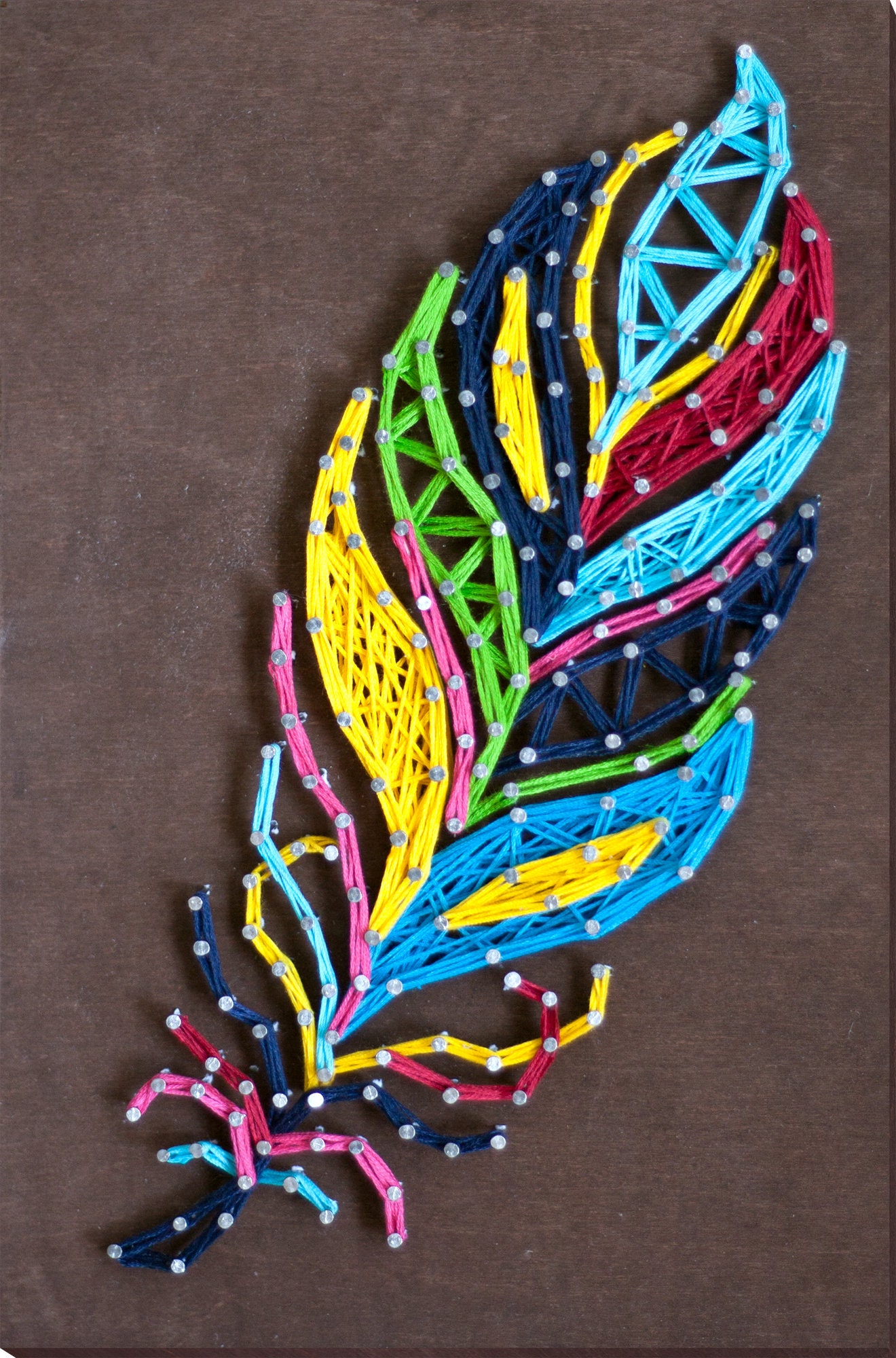 String Art Creative DIY Kit multicolored Feather - Etsy