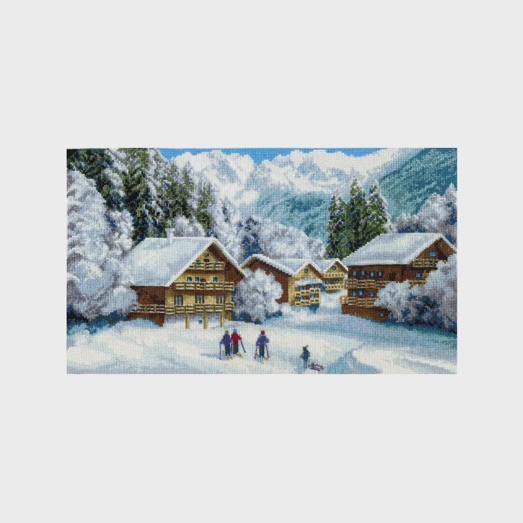DIY Counted Cross Stitch Kit "holidays in the Alps", Embroidery Kit ...