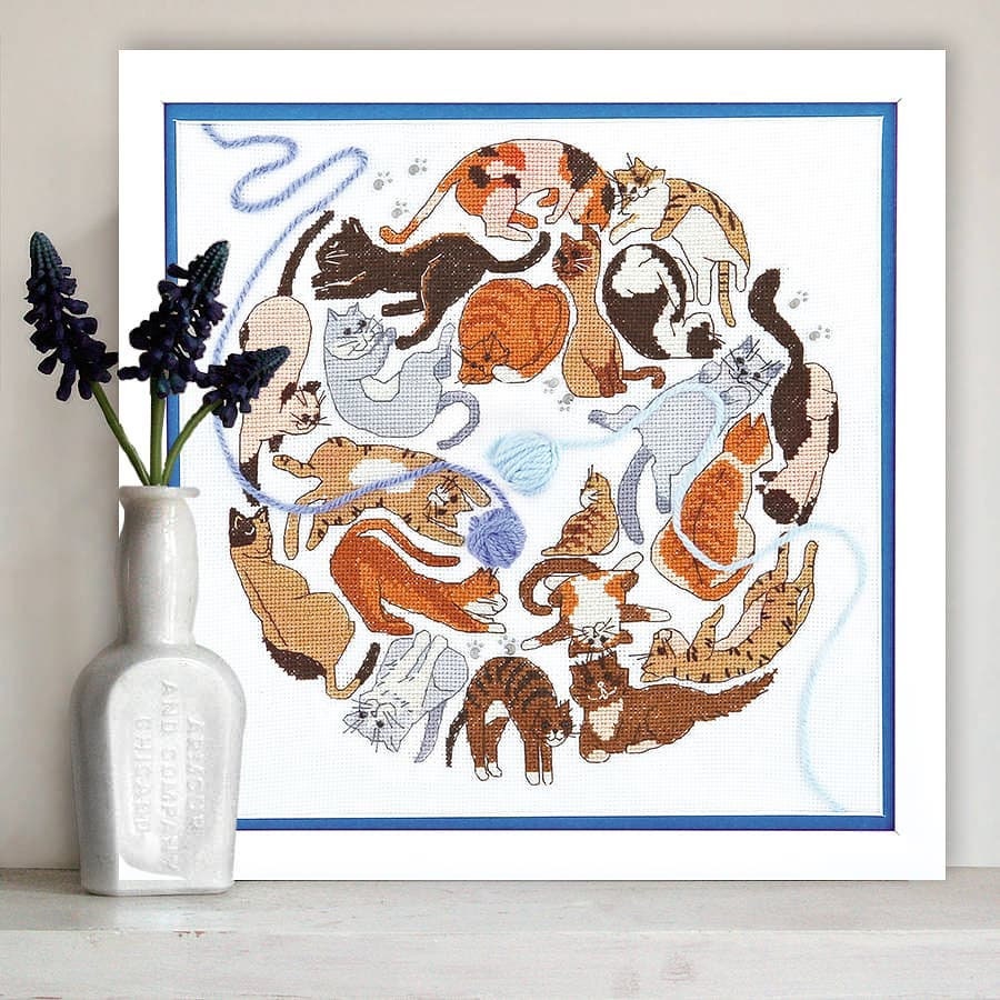 DIY Cross Stitch Kit game of Cats Embroidery Kit - Etsy