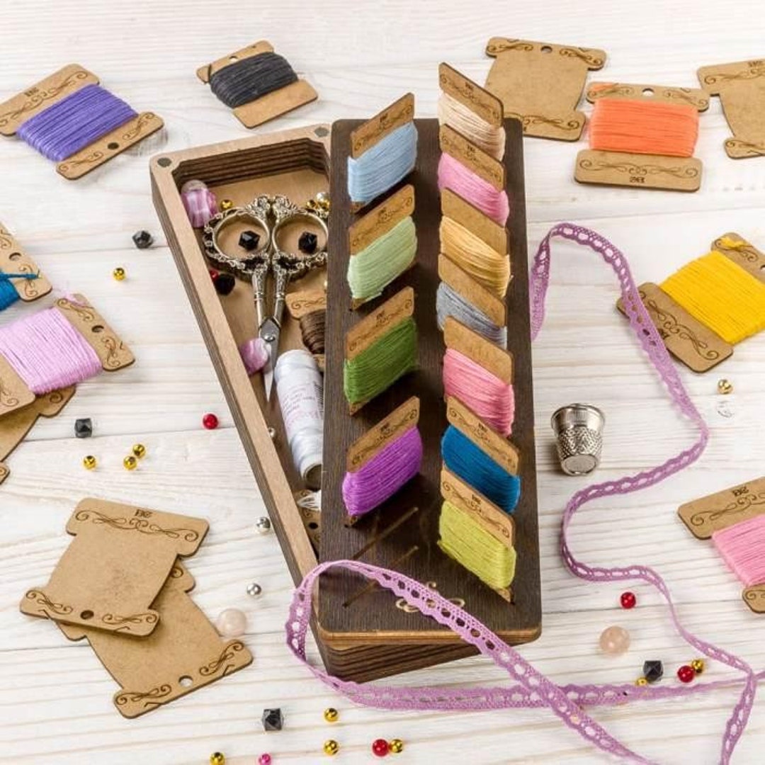 Box for Handicraft , Wooden Organizer for Threads, Floss Holder ...