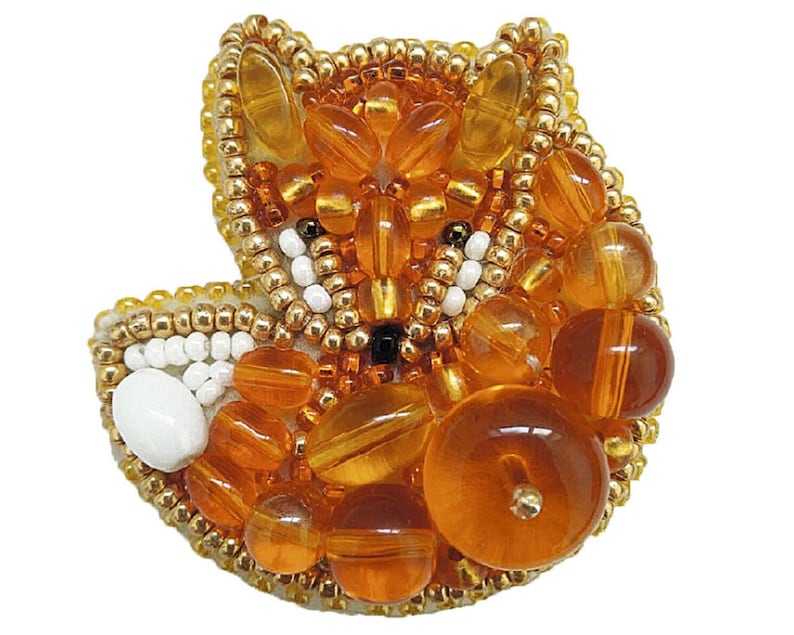 Beadwork Kit for Creating Brooch fox DIY Jewelry - Etsy