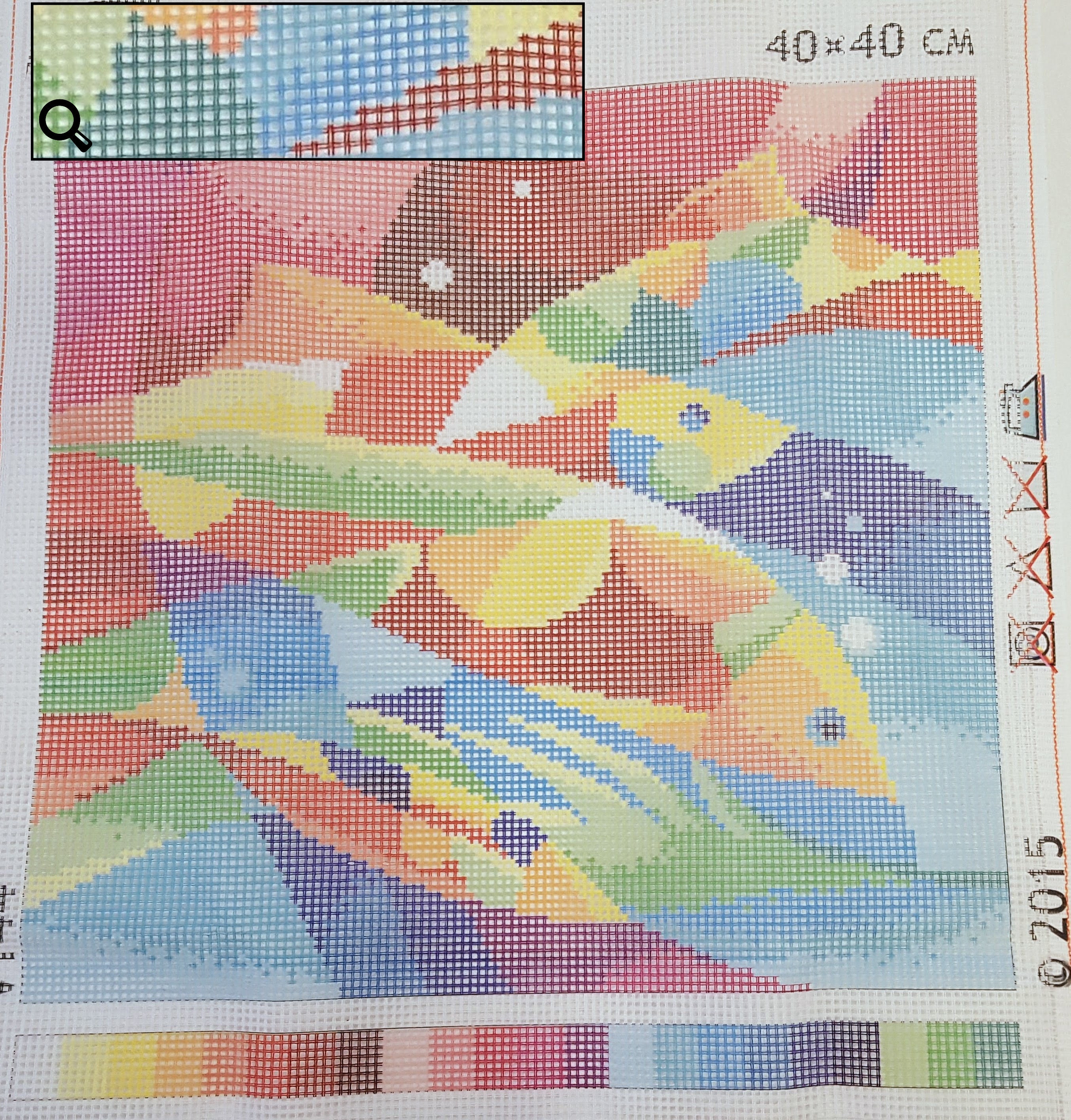 DIY Needlepoint Pillow Kit Abstract Fish Tapestry | Etsy