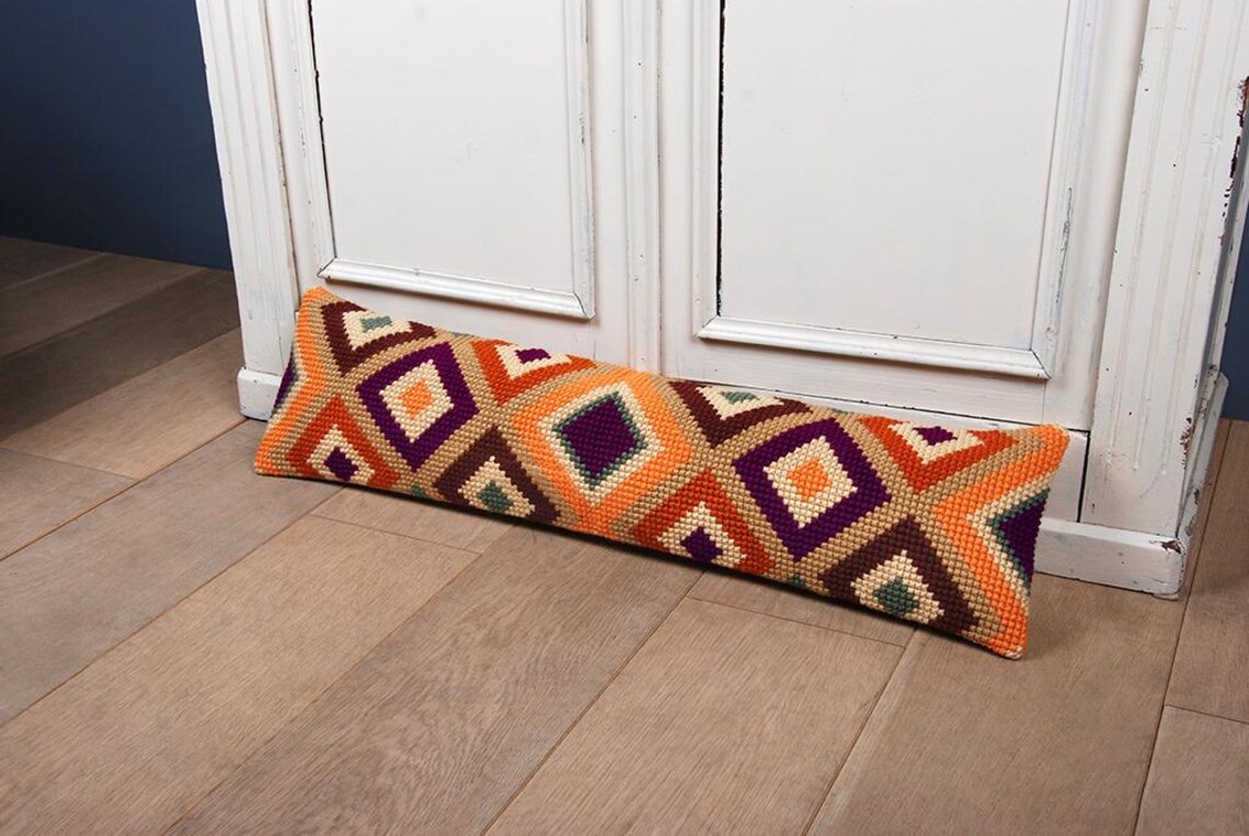 DIY Cross Stitch Cushion Kit "kilim Motifs", Draft Stopper, Needlepoint ...