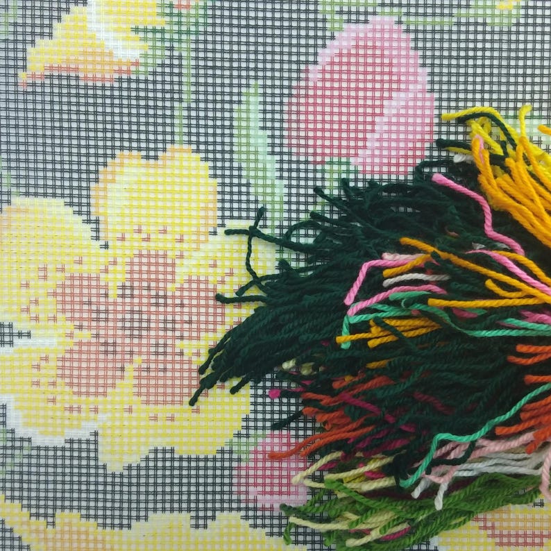 DIY Needlepoint Pillow Kit "hedge of Flowers" | Tapestry Cushion, Tent ...