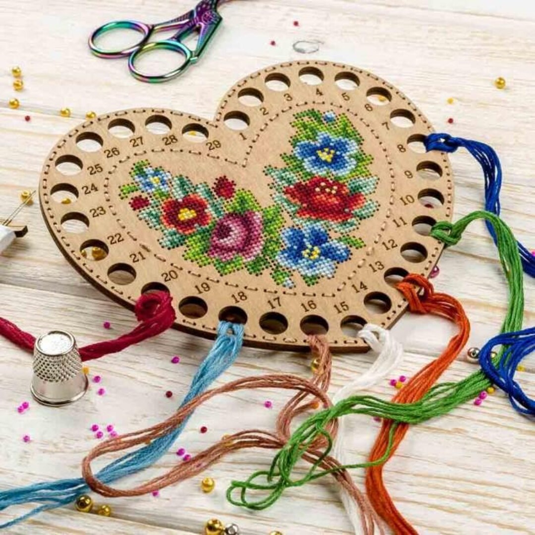 Wooden Thread Organizer Blank for Embroidery, Cross Stitch Patterns ...