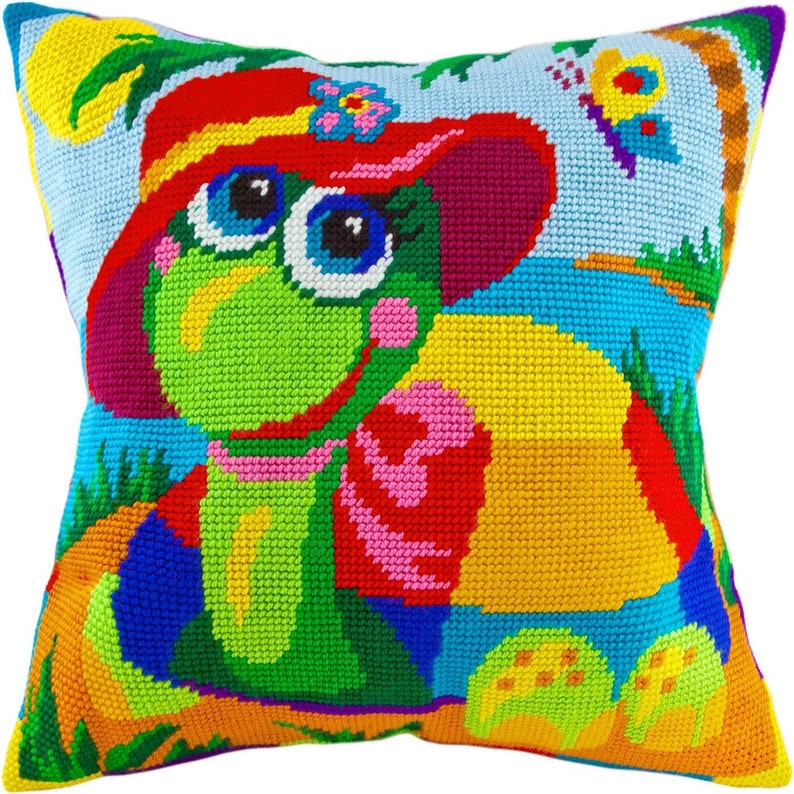 DIY Needlepoint Pillow Kit turtle Tapestry - Etsy