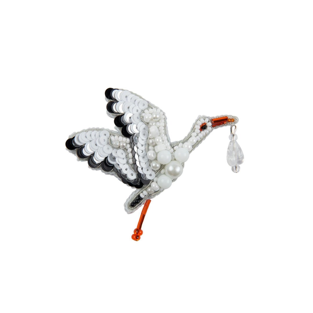Beadwork Kit for Creating Brooch "stork", DIY Jewelry Making Kit ...
