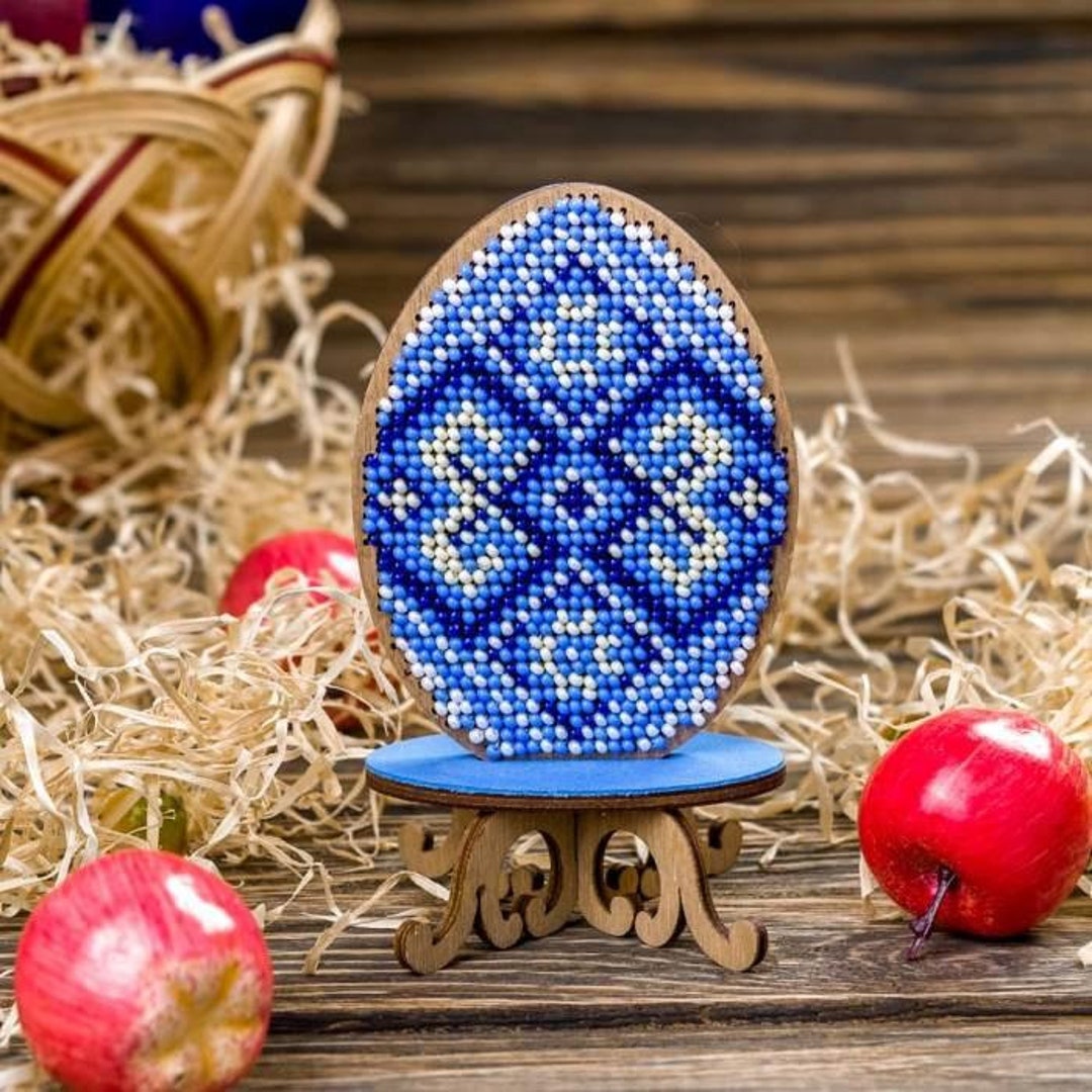 DIY Easter Toy Kit "easter Egg" | Bead Embroidery on Wood Kit | Bead ...