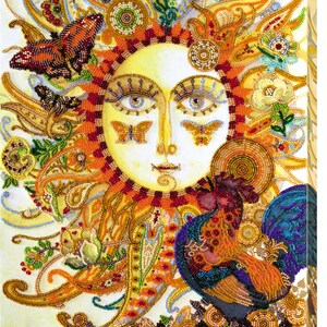 DIY Bead Embroidery Kit on Art Canvas "sunrise" | Unique Beadwork Kit ...