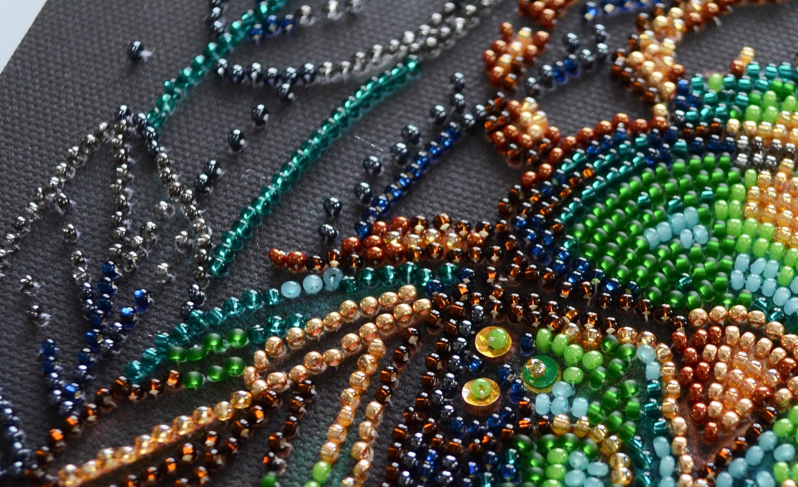 DIY Bead Embroidery Kit "emerald Beetle" | Beading Pattern Kit for ...