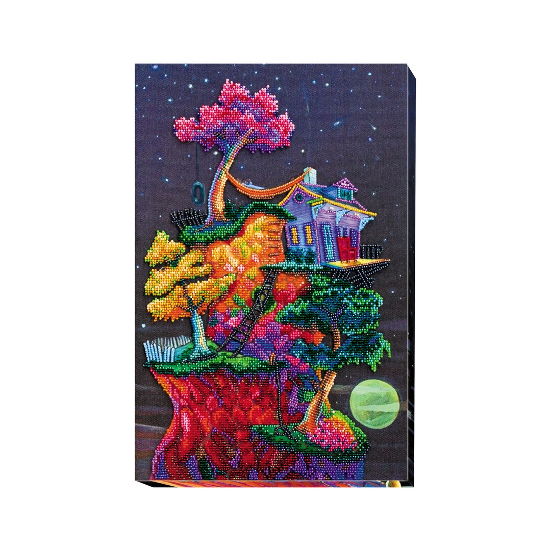 DIY Bead Embroidery Kit on Art Canvas "dreams Under the Stars" | Unique Beadwork Kit for Home ...