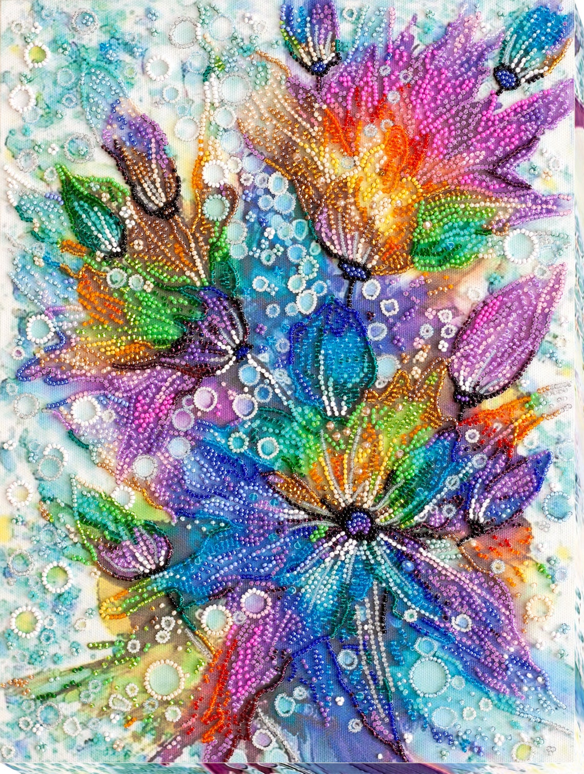 DIY Bead Embroidery Kit, Beadwork Craft Kit for Adults, Art Canvas Wall ...