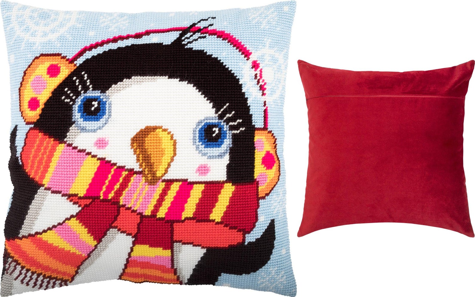 DIY Needlepoint Pillow Kit penguin Tapestry - Etsy