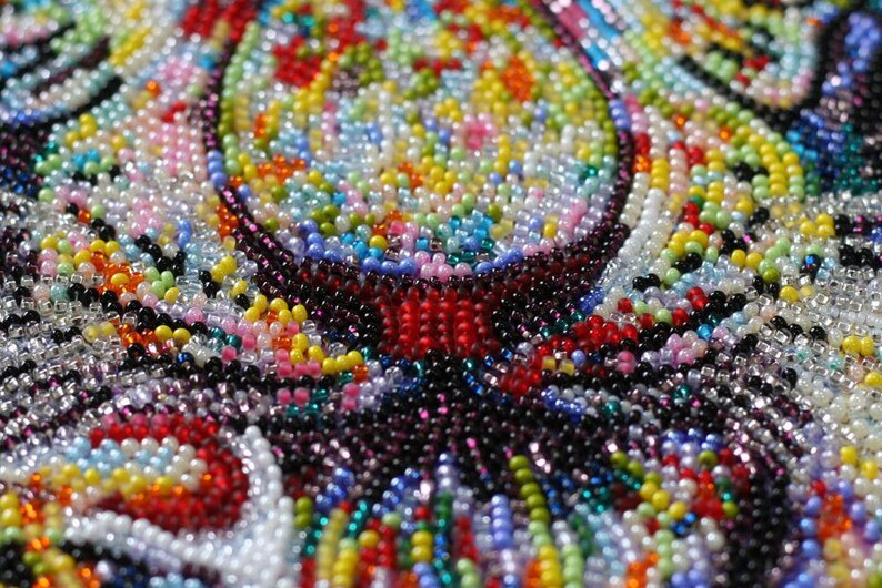 DIY Bead Embroidery Kit on Art Canvas colored - Etsy