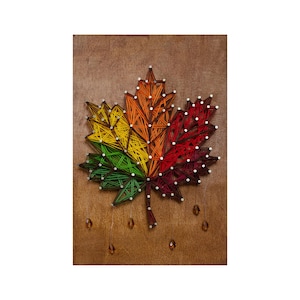 String Art Creative DIY Kit "leaf" 7.5"x11.4" / 19.0x29.0 Cm, Wall ...
