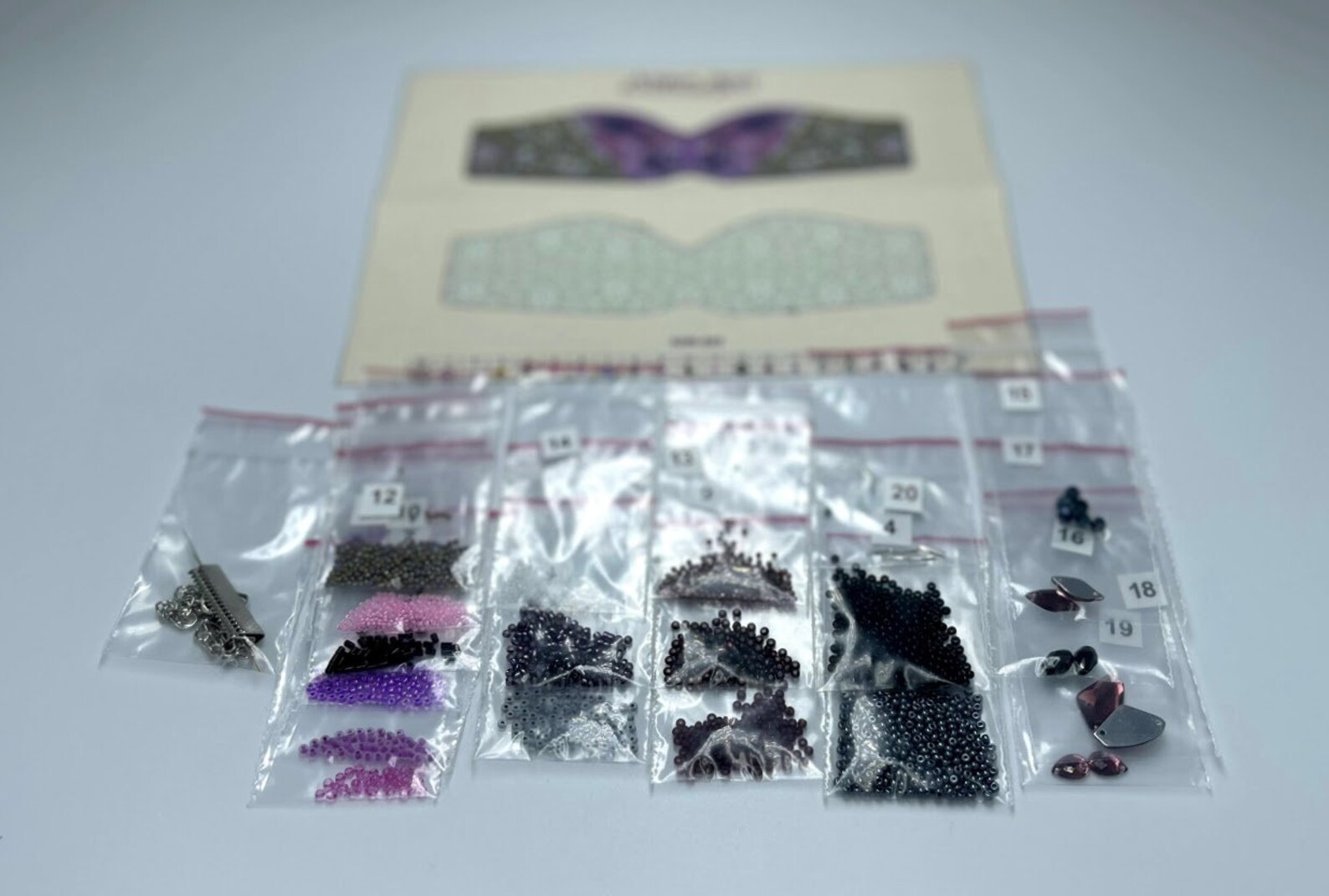 DIY Beaded bracelet kit Purple wave / Bead | Etsy