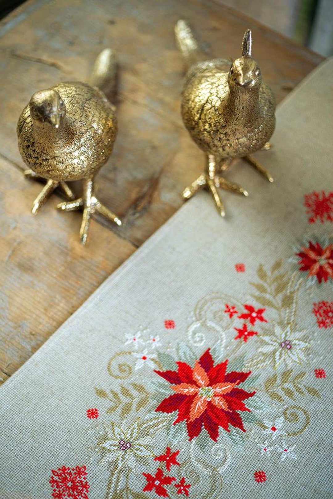 DIY Aida Table Runner Kit "christmas", Counted Cross Stitch Kit ...
