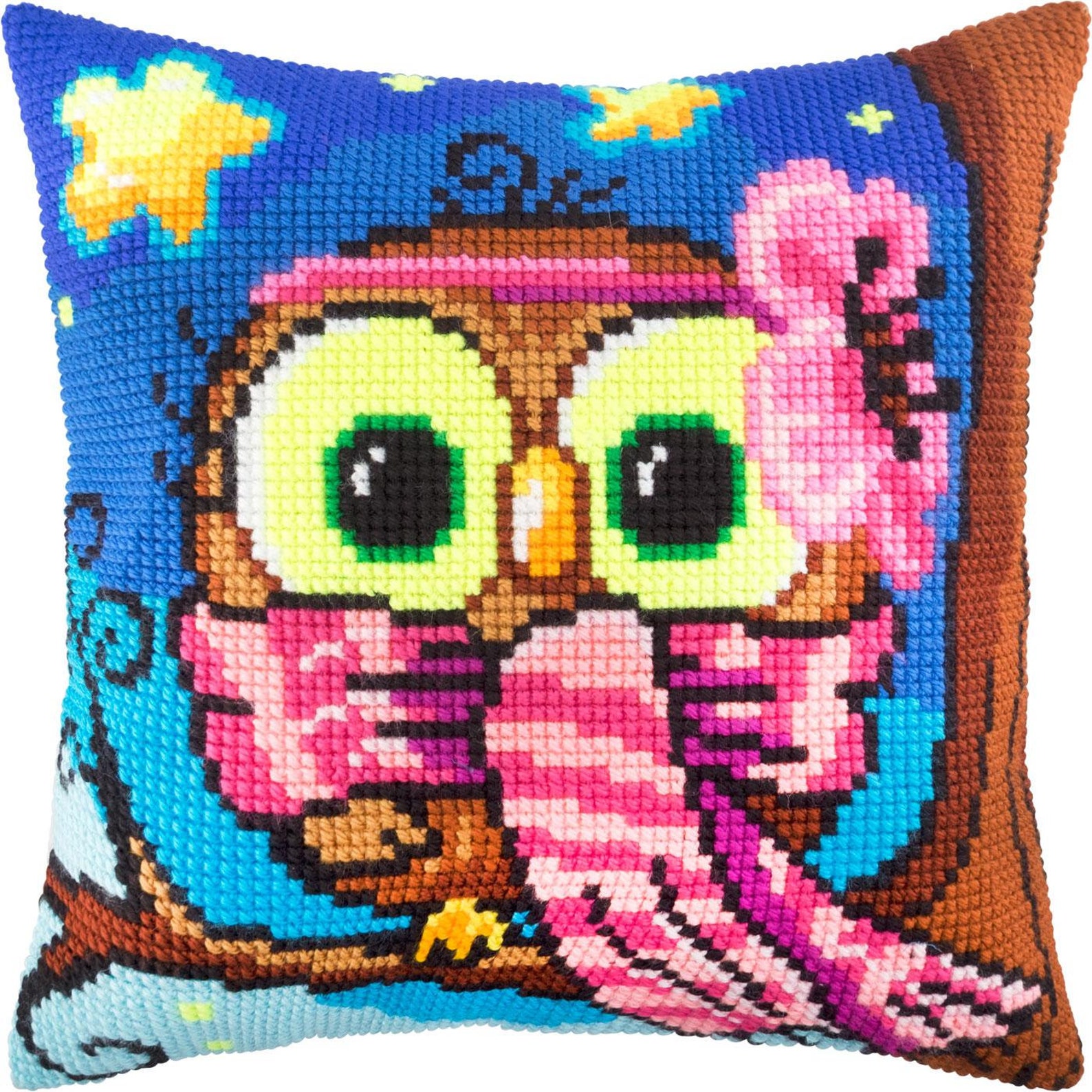 DIY Needlepoint Pillow Kit Little Owl Cross Stitch Cushion - Etsy