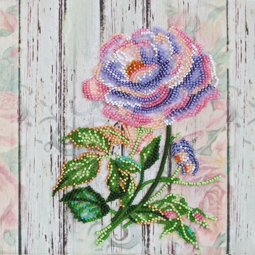 DIY Bead Embroidery Kit on Art Canvas colored - Etsy