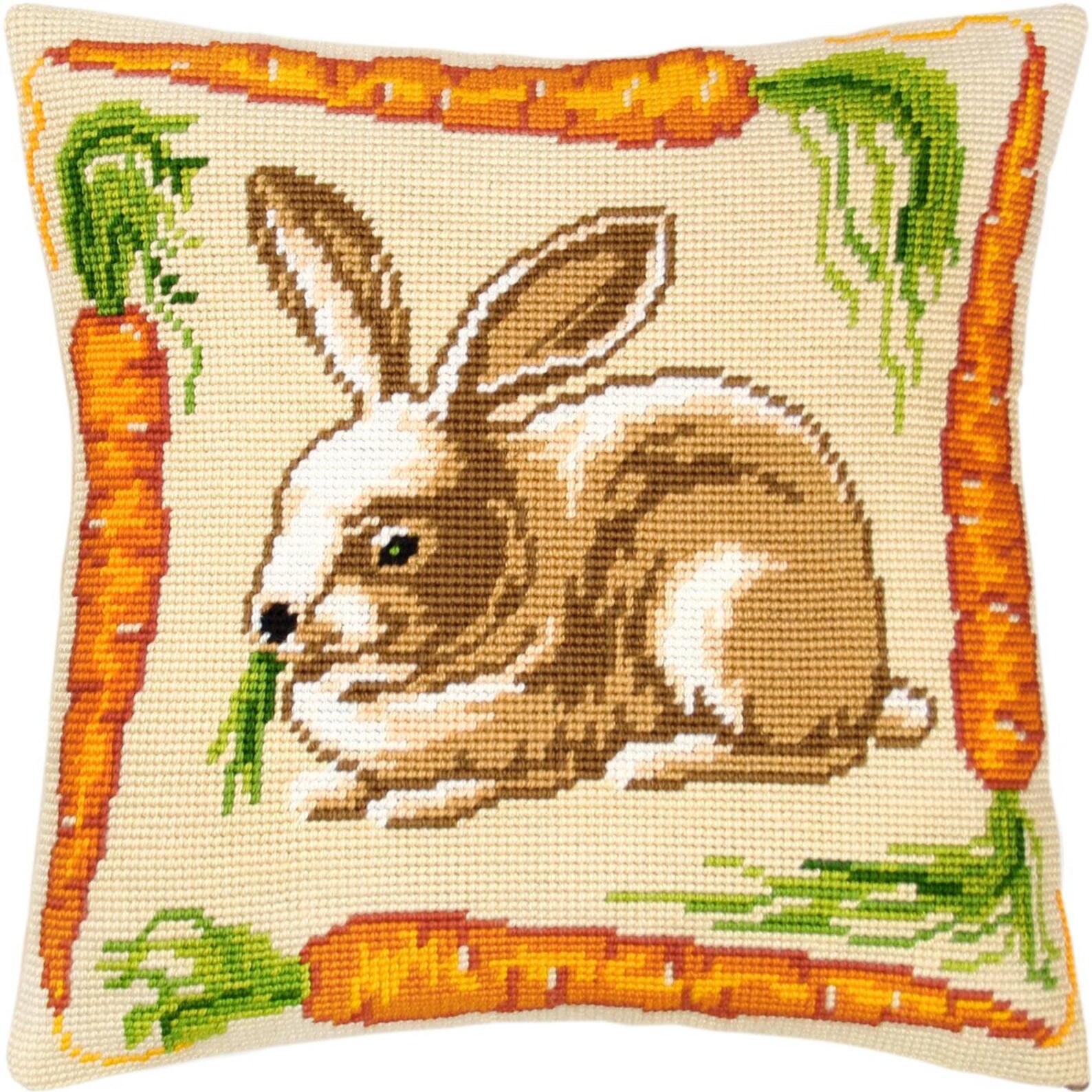 DIY Needlepoint Pillow Kit rabbit With Carrots - Etsy