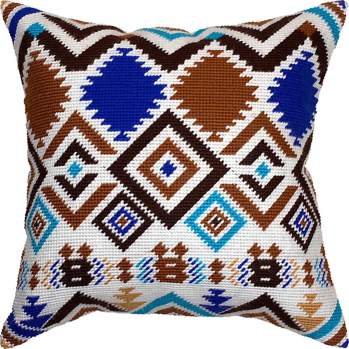DIY Needlepoint Pillow Kit "yucatán Mexican Pattern" | Tapestry Cushion ...