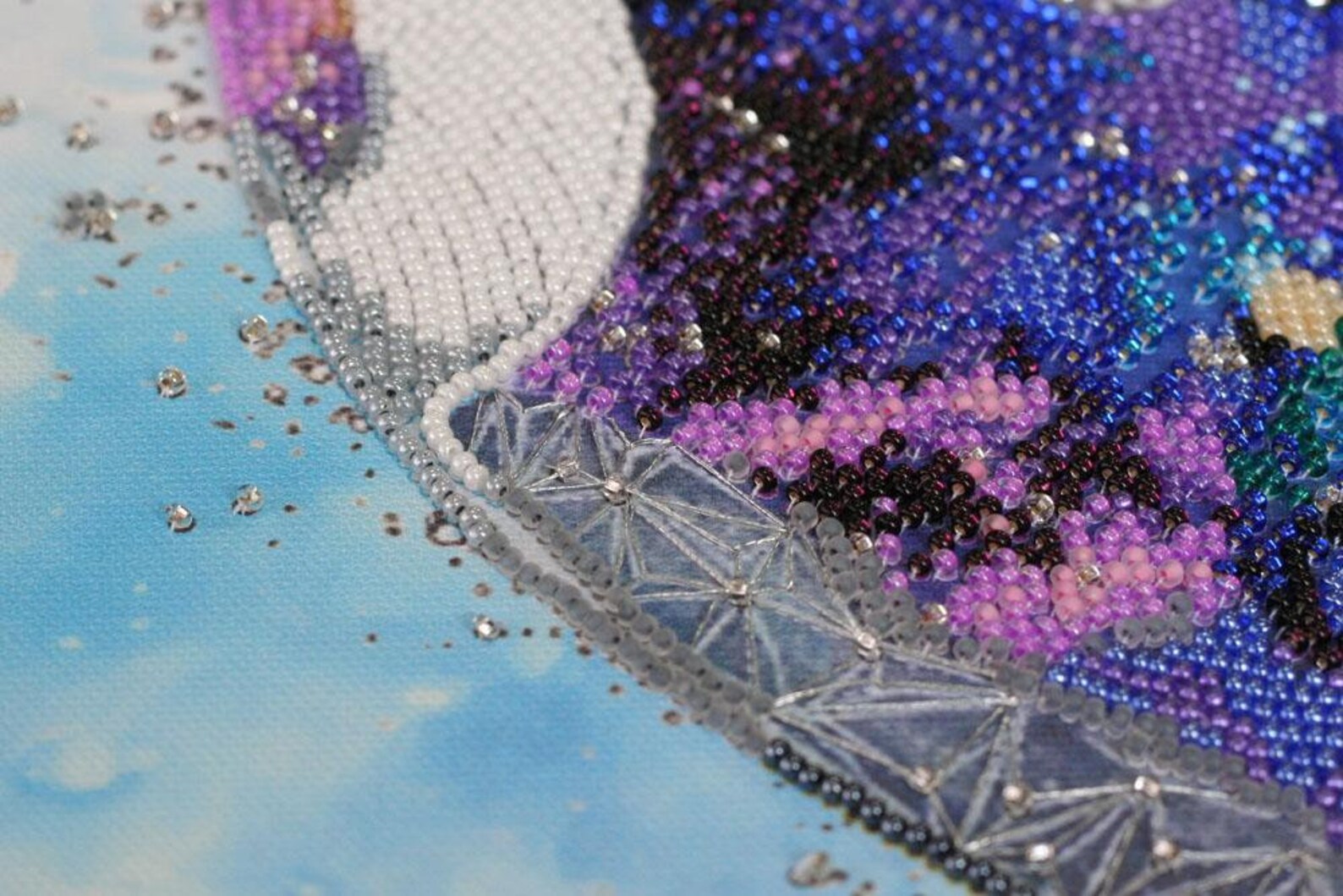 DIY Bead Embroidery Kit, Beadwork Craft Kit for Adults, Art Canvas Wall ...