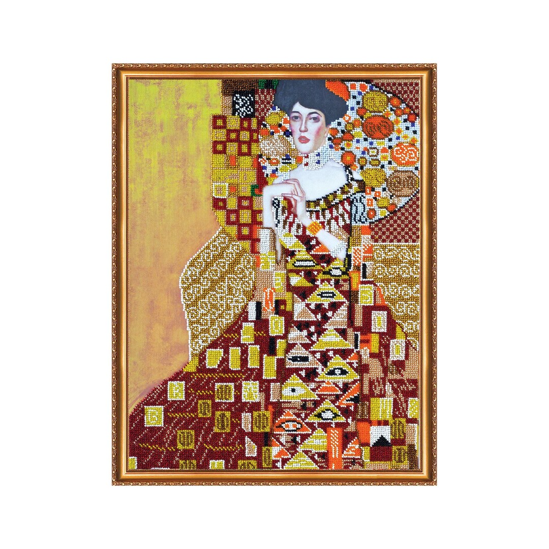 DIY Bead Embroidery Kit on Art Canvas "golden Adel" | Unique Beadwork ...