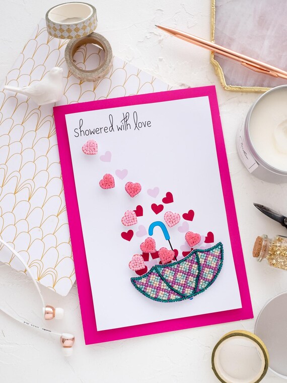 DIY 3D Postcard Kit love Rain for Embroidery With - Etsy