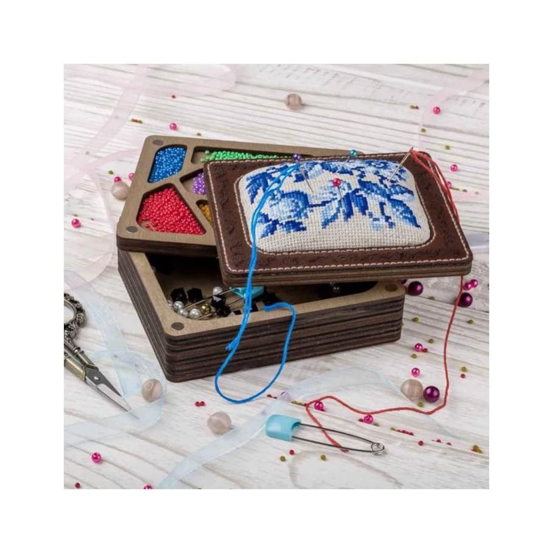 DIY Needle Cushion Kit | Wooden Sewing Pin Cushion | Needle Case Craft ...
