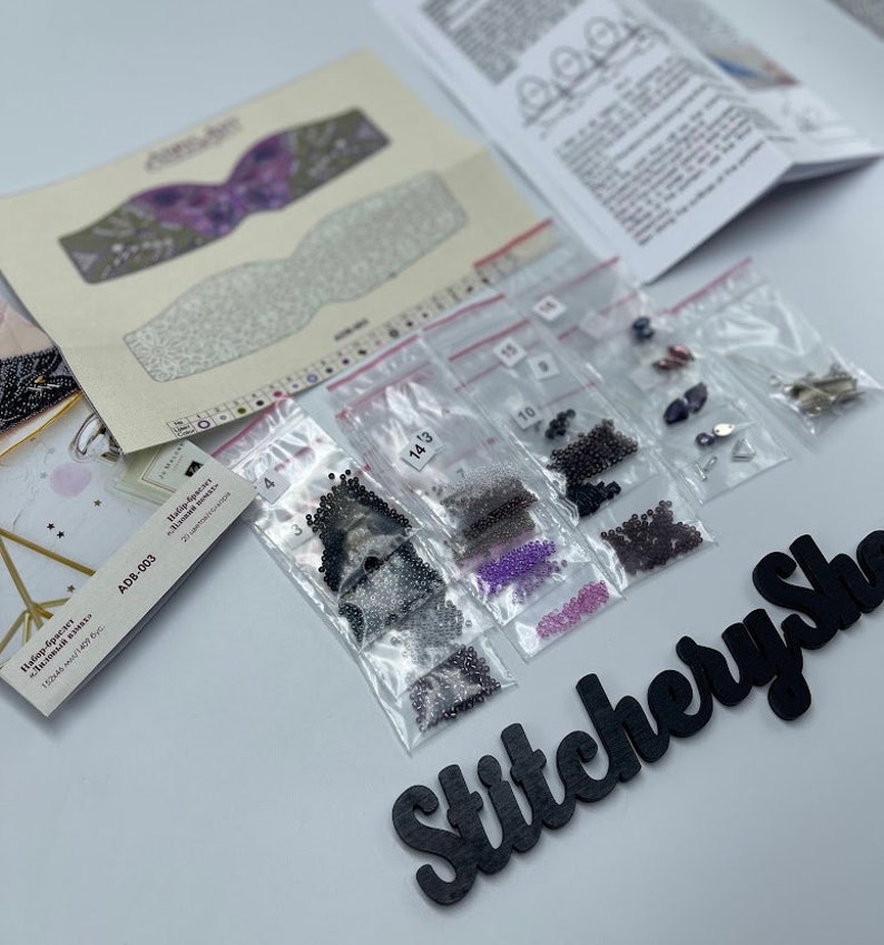 DIY Beaded Bracelet Kit purple Wave / Bead - Etsy