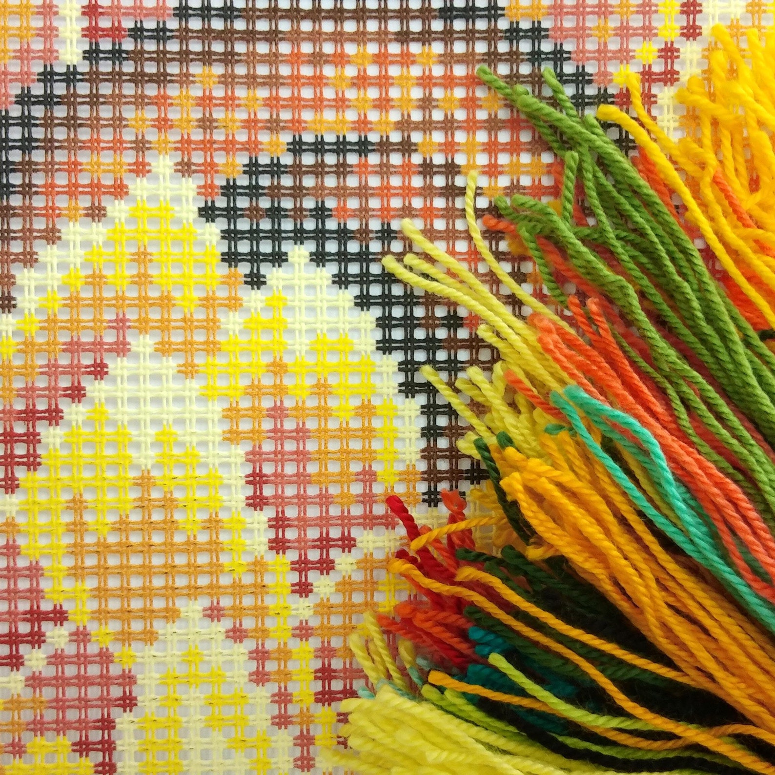 DIY Needlepoint Pillow Kit Sunflower Cross Stitch Cushion - Etsy