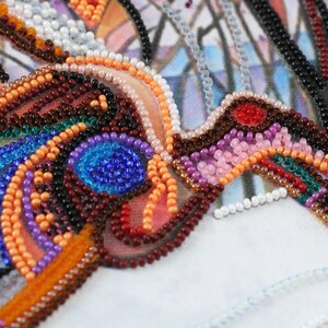 DIY Bead Embroidery Kit on art canvas For spring | Etsy