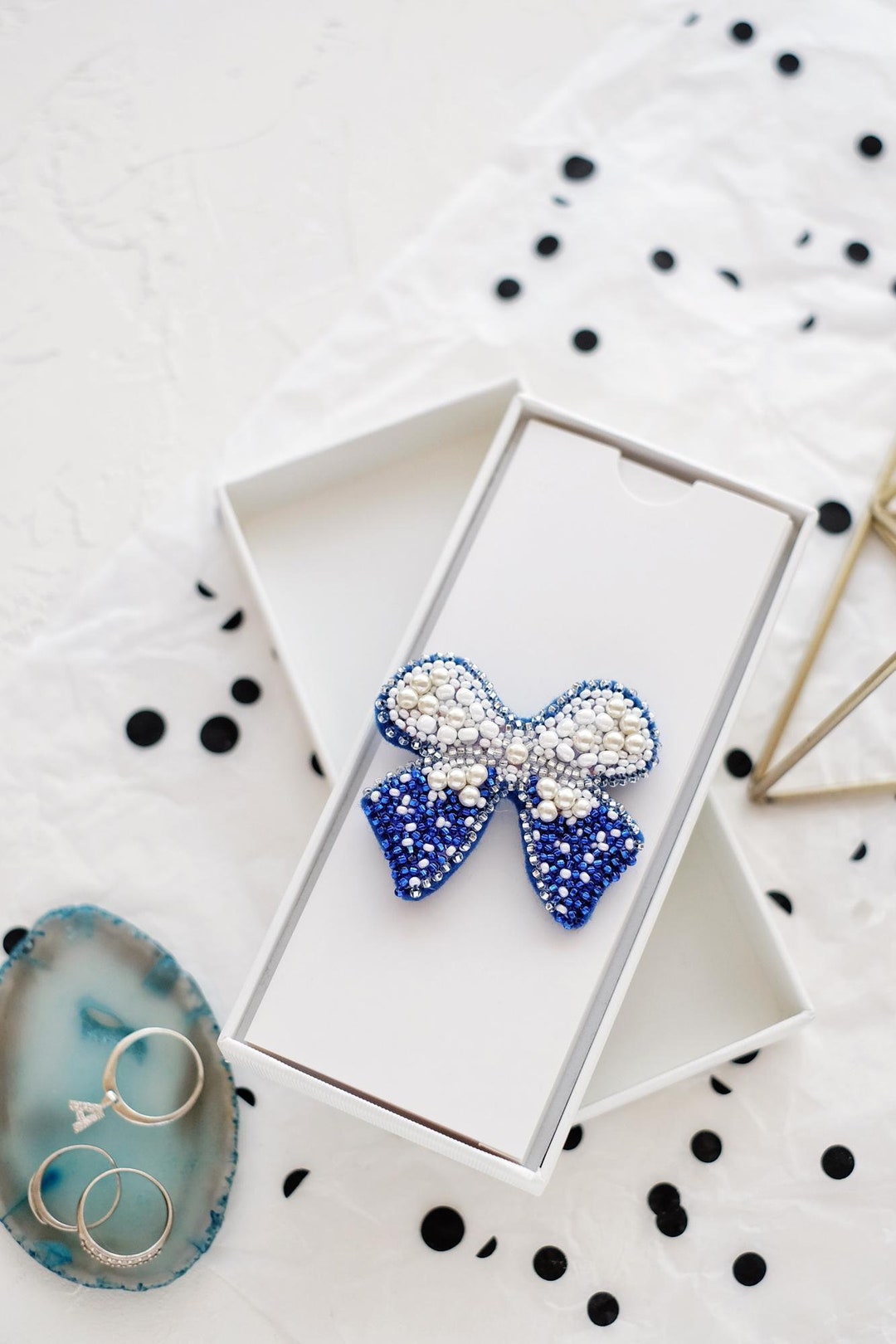 DIY Jewelry Making Kit "bow", Seed Beaded Brooch, Bead Embroidery Kit ...