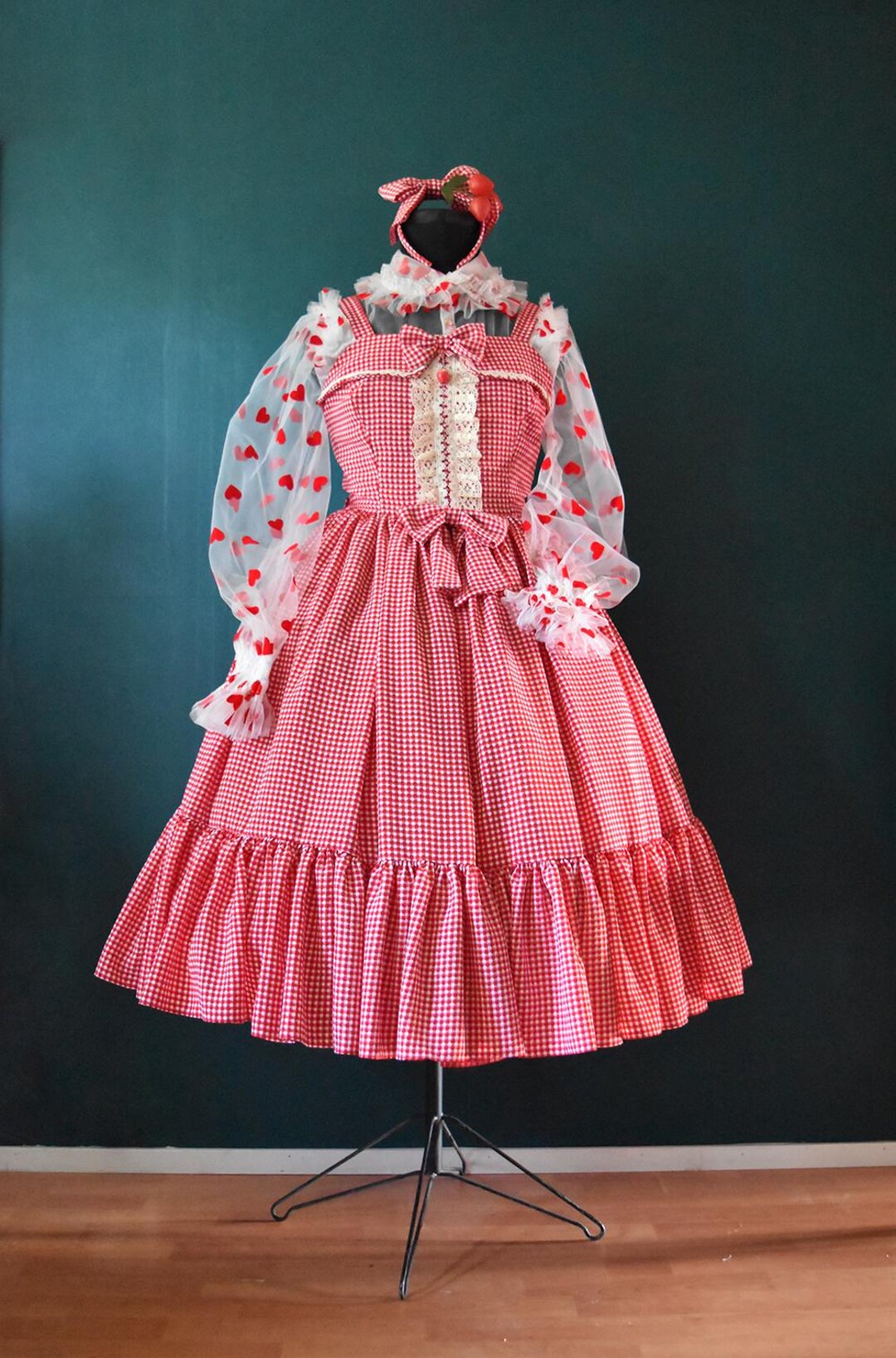 Strawberry Gingham Delight JSK and Headbow - Etsy