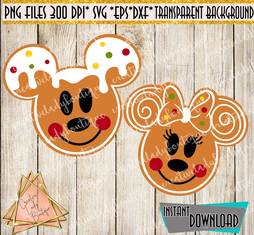 Christmas Gingerbread Svg Mickey and Minnie Gingerbread SVG Christmas ...