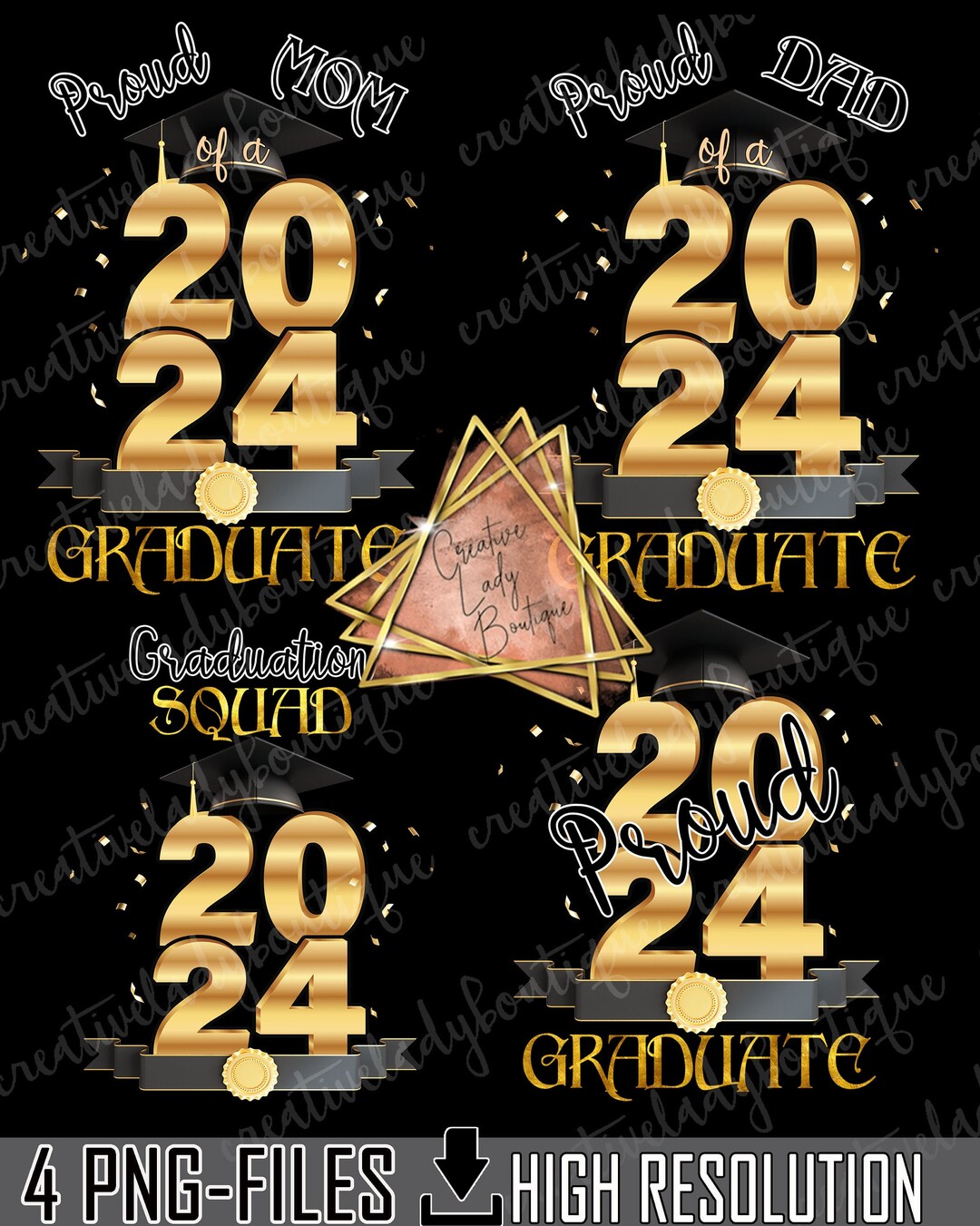 Graduation PNG Files Class of 2024 Family Matching Graduate Squad ...