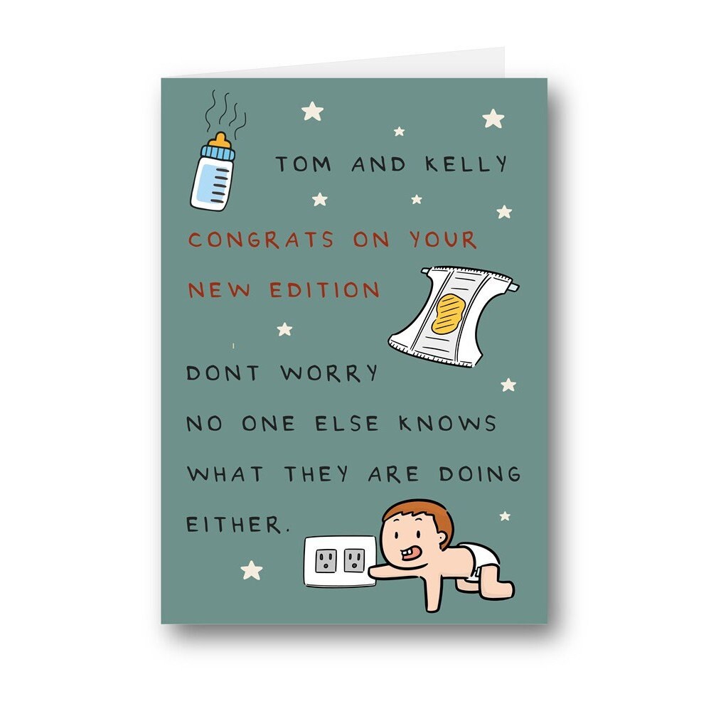 Personalised Card Congrats New Addition Baby Congratulations | Etsy