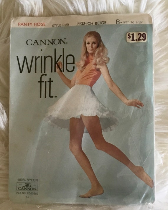 Cannon wrinkle fit, vintage, nylon panty hose - Gem