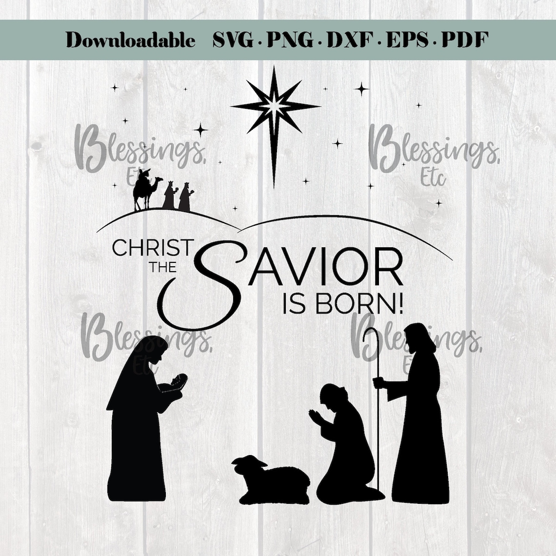 Christ the Savior is Born Christmas Svg, Downloadable, Commercial ...