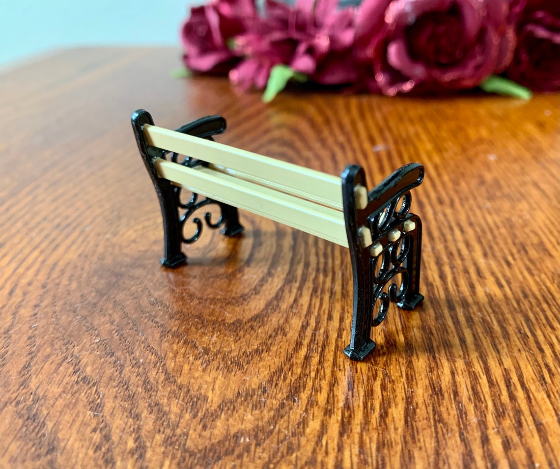 1:12 Dollhouse Miniature Park Bench Mini Garden Park Alloy - Etsy