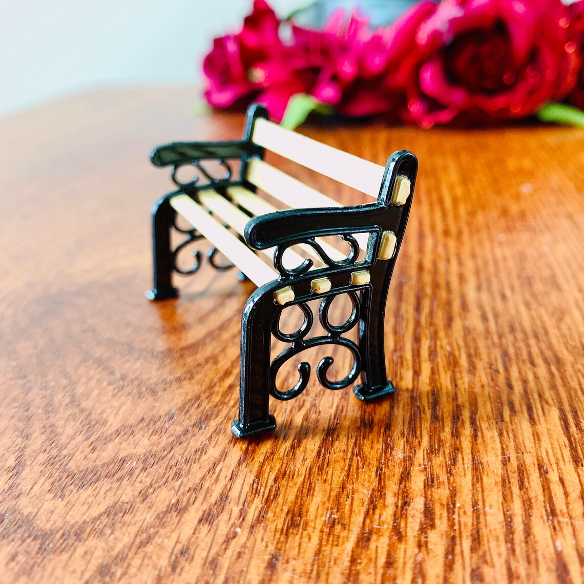 1:12 Dollhouse Miniature Park Bench Mini Garden Park Alloy - Etsy