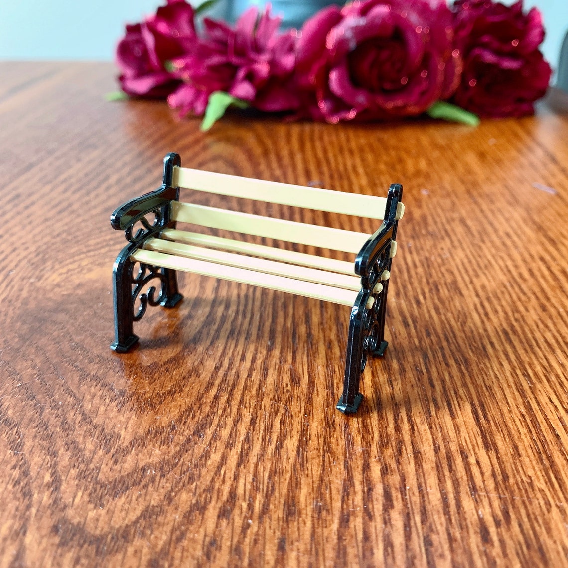 1:12 Dollhouse Miniature Park Bench Mini Garden Park Alloy - Etsy